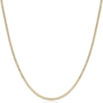 Ania Haie Damen Halskette CHIC CREATOR Pavé aus 925 Sterling Silber 14k vergoldet, besetzt mit 119 Zirkonia Steinchen, Länge 38cm + 5cm Verlängerung, inkl. Gesc