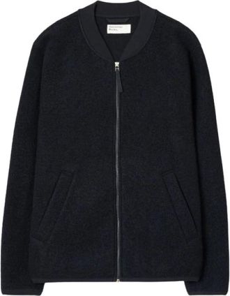 Universal Works Wool Fleece Zip Bomber - - Jackets - Herren - Blau - M