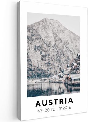 MuchoWow &copy; Bild auf Leinwand 40x60 cm Schlafzimmer Bilder Wand Deko Wohnzimmer Modern Wanddeko Bilderwand Geschenk &Ouml;sterreich - Wasser - Berg - Alpen