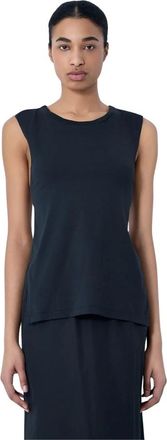 Rier Femme, Tops, Noir, Taille: 40 FR D&eacute;bardeur en coton sans manches