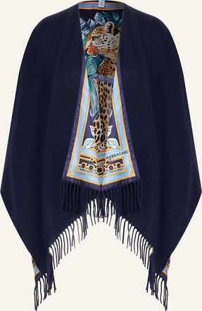 Ferragamo Ferragamo Cape Feline Im Materialmix Zum Wenden blau