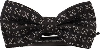 Dolce & Gabbana Mens Black White Polka Dot Silk Neck Papillon Tie