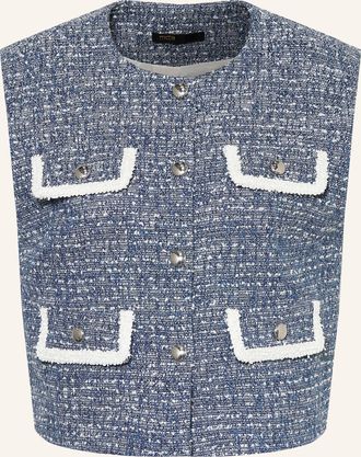 Maje Boucl&eacute;-Weste blau