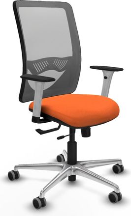 Piqueras y Crespo Stoff-B&uuml;rostuhl Zulema mit wei&szlig;en und schwarzen Armlehnen, h&ouml;henverstellbare Lendenwirbelst&uuml;tze, ausgestattet mit Syncro/Traslack und Schneideschaum, 