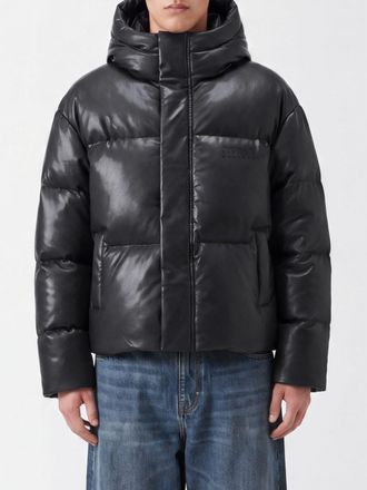 Maison Margiela Doudoune courte &agrave; capuche en cuir synth&eacute;tique matelass&eacute;