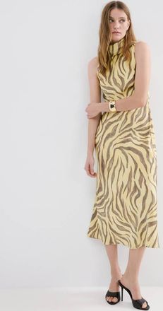 Mango Robe imprim&eacute;e avec foulard jaune - Femme - XS - MANGO