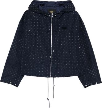 Maje Kapuzenjacke mit Strassverzierung - Blau