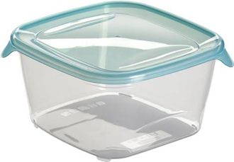 Curver 180507 FreshN Go Aufbewahrungsdose, luftdicht, quadratisch, Polypropylen, durchsichtig/Blau, Blau, 1,2L