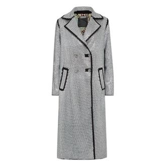 Philipp Plein Femme, Manteaux, Gris, Taille: 36 FR Coat Long with Crystals