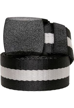 Urban Classics Centre Stripe Belt Ceinture, Noir, Small-Medium Mixte