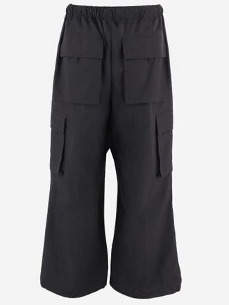Homme Mens Wide-Leg Nylon Trousers Black