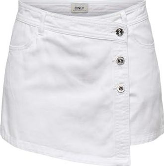 Only Mini Jupe ONLLESLY pour Femme, Blanc/Denim, XS
