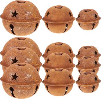 Healifty Vintage Weihnachtsglocken Dekoration - 3 Verschiedene GrößEn Leicht Und Tragbar FüR Weihnachtsbaum TüR Wand Und Fenster Mit Hanfseil FüR Einfache Aufh