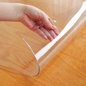 Generic Tischdecke transparent Schutzfolie Glasklar Folie Tischschutz 1.5mm Wasserdicht Abwaschbar Schutztischdecke Kratzfest PVC(Transparent,30x70 cm)
