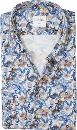 Fakts Homme, Chemises, Multicolore, Taille: XL Chemise Coupe Slim Loisirs