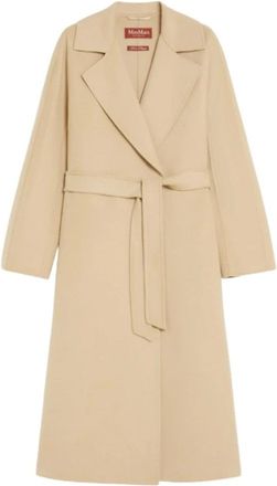 Max Mara Femme, Manteaux, Beige, Taille: 34 FR Manteau midi robe &eacute;vas&eacute;e en sable
