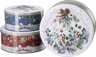 Hutschenreuther Sammelserie 2024 S&uuml;&szlig;er die Glocken nie klingen Pl&auml;tzchendosen Set3