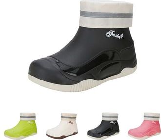 Generic Wellington Bottes de pluie doubl&eacute;es en peluche pour femme - Imperm&eacute;ables et antid&eacute;rapantes - Bottines Chelsea en caoutchouc - Bottes de neige pour lhi