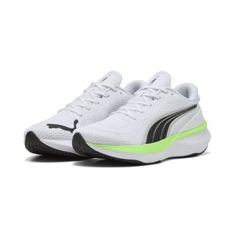 Puma SCEND PRO 2, Unisex Straßen-Laufschuh, PUMA White-PUMA Black-Green Glare