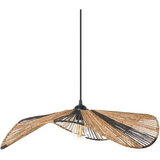Beliani Beliani - Lampe Suspendue Style Boho Ampoule Ouverte Abat-jour Tress&eacute; Fait Main en Jute Naturel Cibuco
