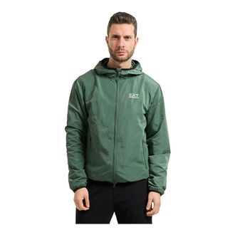 Emporio Armani Homme, Vestes, Vert, Taille: XL Core Identity Hooded Bomber Jacket