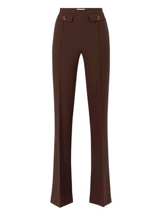 Elisabetta Franchi pantalon évasé à taille boutonnée - Marron