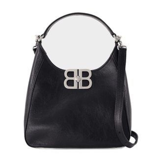 Balenciaga Womens Bb Shoulder Bag Black Lambskin