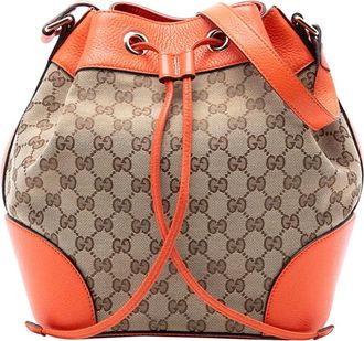 Gucci 2016-2025 GG Canvas Drawstring bucket bag - Braun