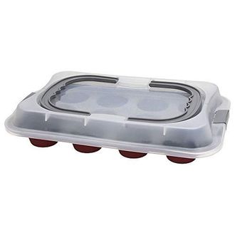 Tognana Sweet Cherry Moule &agrave; 12 muffins avec couvercle, acier au carbone