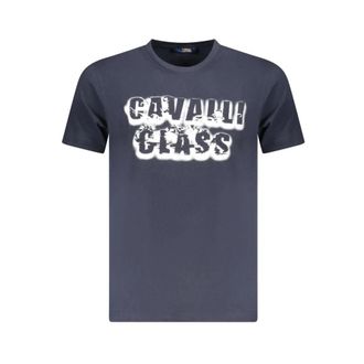 Cavalli Bedrucktes Baumwoll-T-Shirt - - Tops - Herren - Blau - L