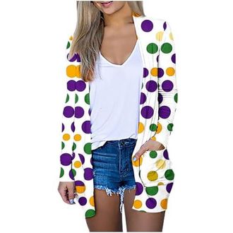 Generic Blouse Imprim&eacute;e Cardigan Hauts Femmes Casual Manches Longues Mince Baignade Open Front Cover Th&egrave;me Imprim&eacute; Cardigan Satin Tunique, Blanc., XXL