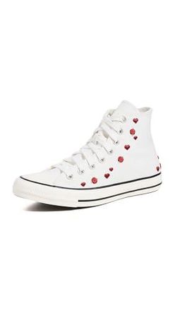 Converse Baskets Chuck Taylor All Star pour Femme, Blanc/Rouge/Aigrette Vintage, 37.5 EU