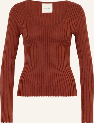 Calvin Klein Pullover Mit Glitzergarn rot