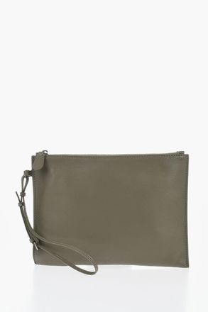 The Row Leather Envelope Bag SAGE with Wrist Strap The Row