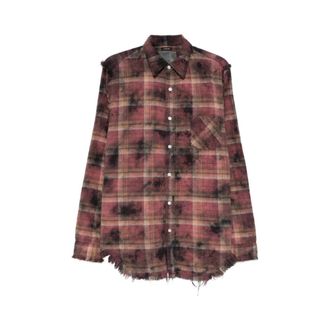 R13 Homme, Chemises, Multicolore, Taille: S Shredded Seam Shirt