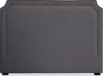Menzzo Milana Kopfteil Bett 160cm mit Stoffbezug Grau
