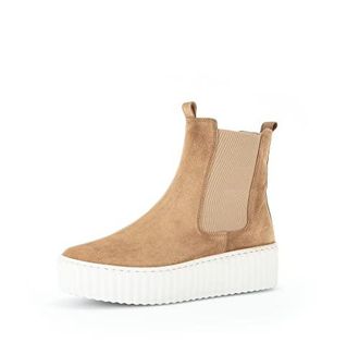 Gabor Femme Bottines, Dame Bottines Chelsea,Semelle intérieure Amovible,Demi-Bottes,Bottines,Bottes de Glisse,Plat,Marron (Lion),40 EU / 6.5 UK