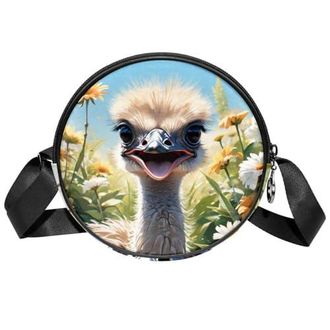 Generic Sac &agrave; bandouli&egrave;re rond pour femme, petit sac &agrave; bandouli&egrave;re avec fermeture &eacute;clair et bretelles r&eacute;glables style d&eacute;contract&eacute; pour femmes et filles