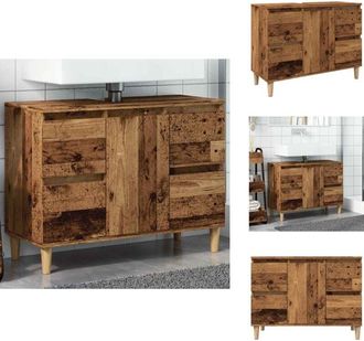 vidaXL Vidaxl - Waschbeckenunterschrank Altholz-Optik 80x33x60 cm Holzwerkstoff - Waschbeckenschrank - Waschbeckenschränke - Waschtisch