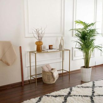 Pier Import Console dentrée design en verre et métal doré tulum