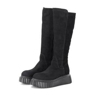 AGL Low-Top Sneaker - Stiefel Gloria aus Stretch-Veloursleder - Gr. 36 (EU) - in Schwarz - f&uuml;r Damen