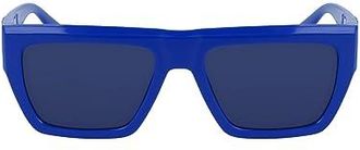 Calvin Klein Jeans CKJ23653S 400 Blue Sunglasses Man Iniettato, Modified Rectangle, 55