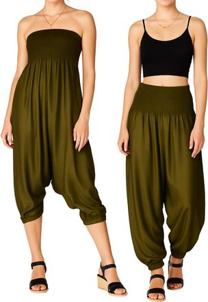 Panasiam Aladinhose einfarbig oliven gr&uuml;n XL