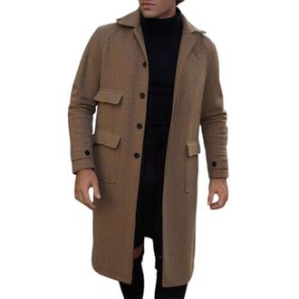Generic Manteau Homme Hiver Chaud,Manteau long &eacute;l&eacute;gant style europ&eacute;en pour homme veste coupe-vent imperm&eacute;able et r&eacute;sistante formel ou d&eacute;contract&eacute; parfait pour