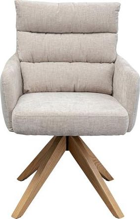 Kare Design Chaise de Salle à Manger pivotante Design Boss - Gris Rustique - Hauteur dassise : 49 cm - avec accoudoirs - Pivote à 360 ° - pour Salon - 89 x 59 x 6