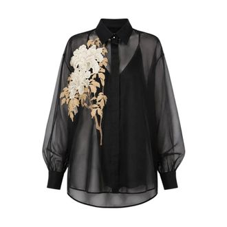 Max Mara Damen, Blusen & Hemden, Schwarzk, LGr&ouml;&szlig;e