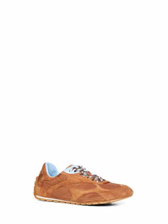 Bottega Veneta Mens Amber Suede And Nylon Orbit Flash Sneakers Brown Furs & Skins - Calf Leather Trainers