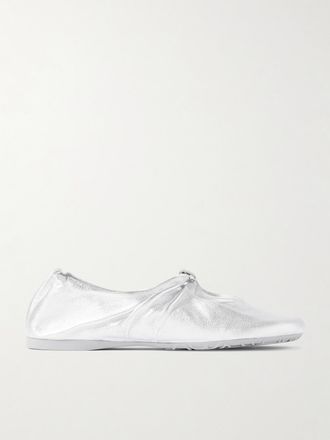 Loewe Pebble Ballerinas Aus Metallic-leder - Silber