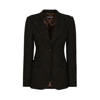 Dolce & Gabbana Zeitloser schwarzer Brokatblazer - - Jackets - Damen - Schwarzk - M