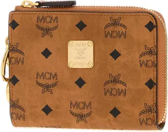 MCM Unisex Printed Canvas Aren Card Holder Cognac Borse A Mano Bag